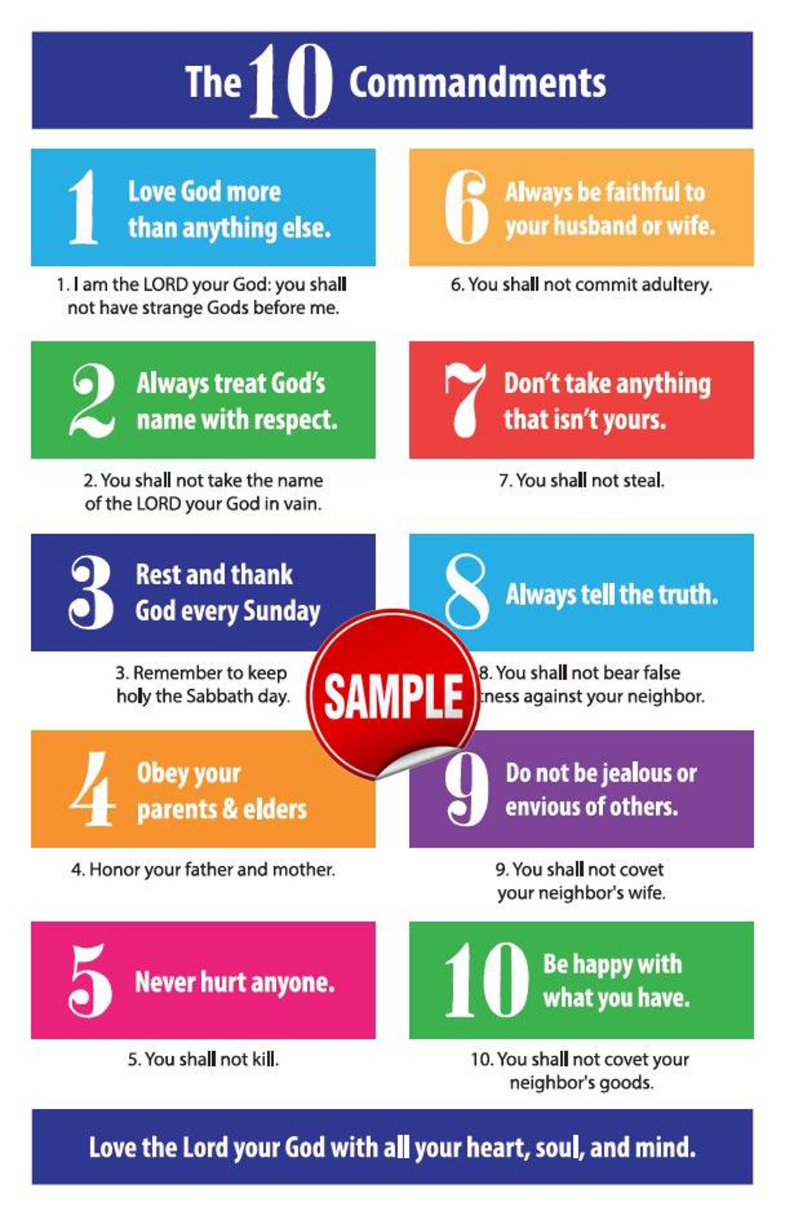 10 Commandments for Kids - Etsy