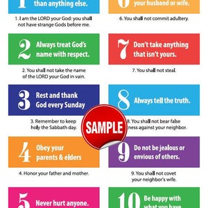 10 Commandments for Kids - Etsy