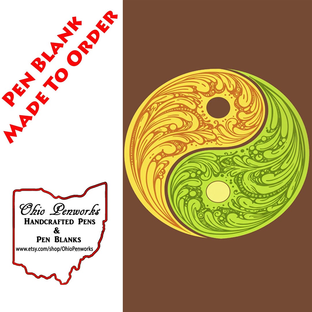 Yin Yang Alumilite Pen Blank in Butter Yellow & Lime Cream | Mocha ...