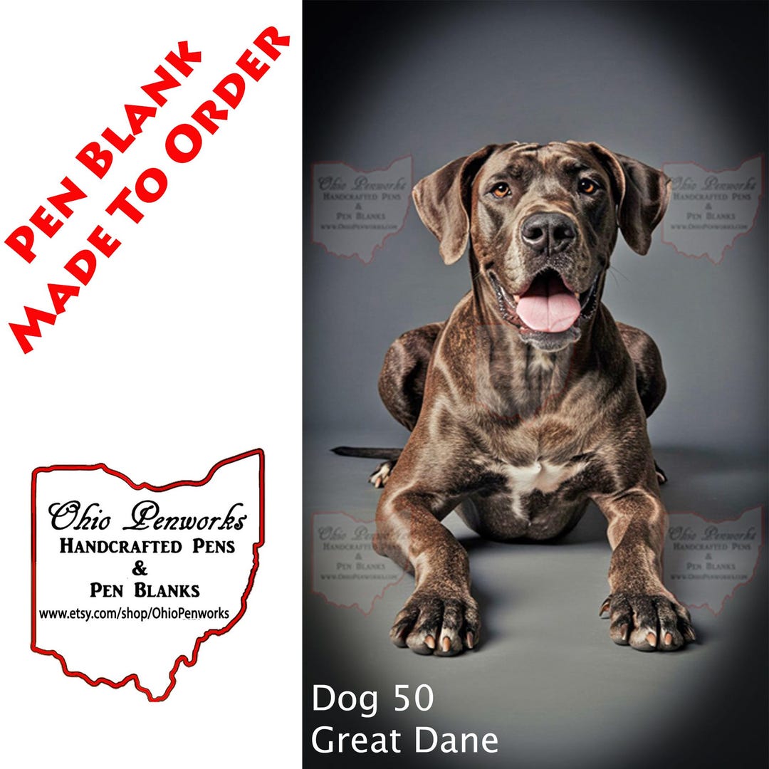 Handcrafted Pen Blank Featuring Stunning Brown Great Dane - Etsy