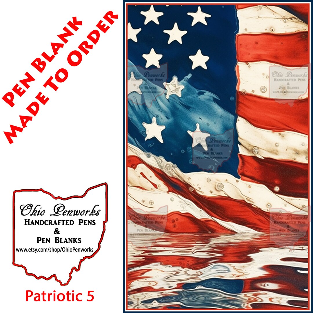 Abstract American Flag Resin Pen Blank: Alumilite Acrylic, Made to ...