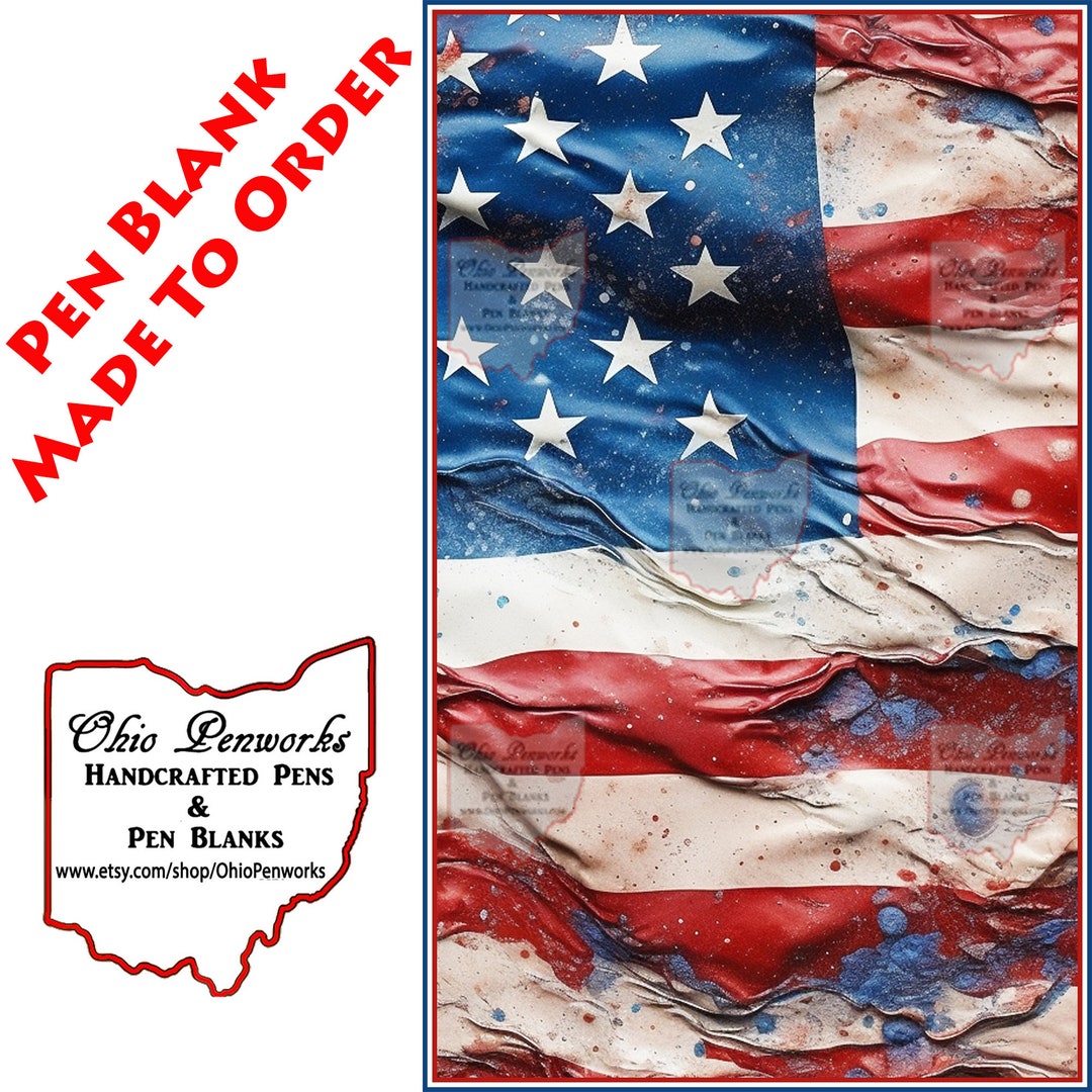Abstract American Flag Pen Blank With Red, White & Blue - Made to Order ...