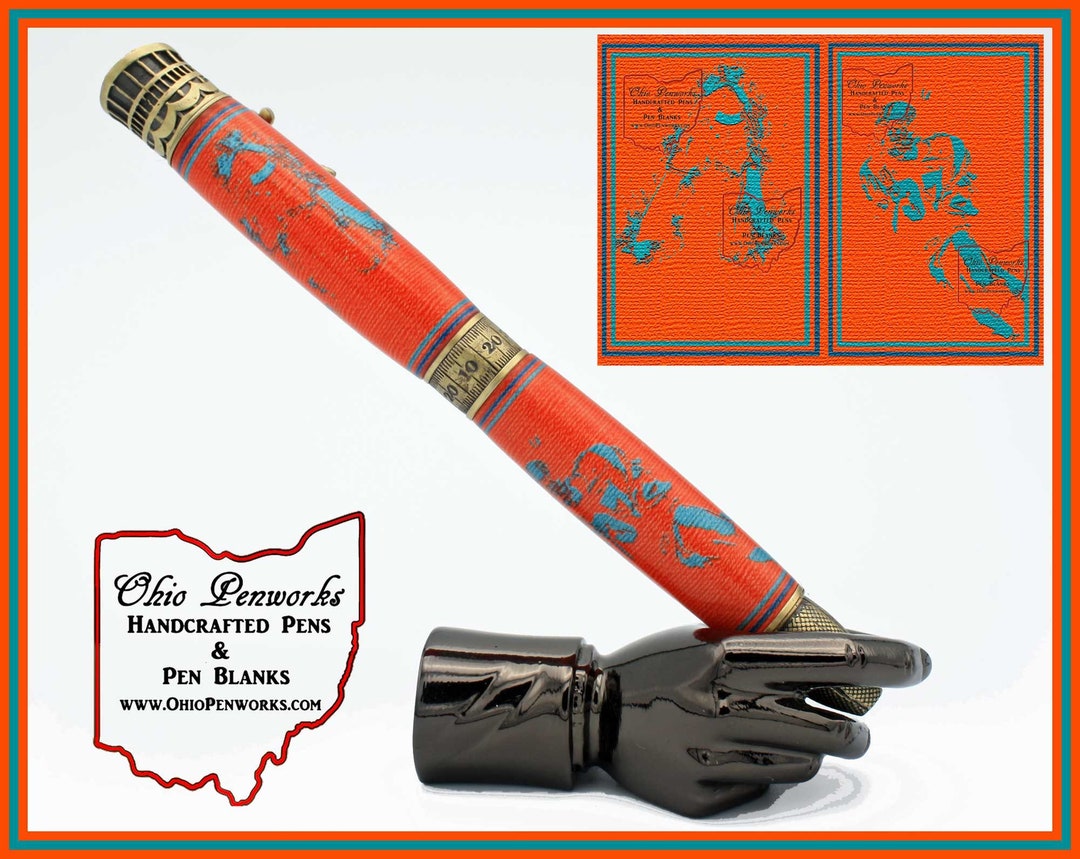 Football Ballpoint Pen, Orange & Aqua | Gift for Football Player, Coach ...