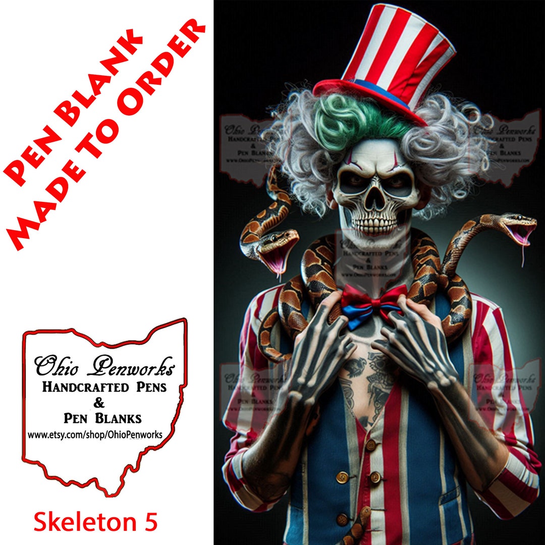 Patriotic Skeleton Alumilite Acrylic Pen Blank - Made to Order for ...