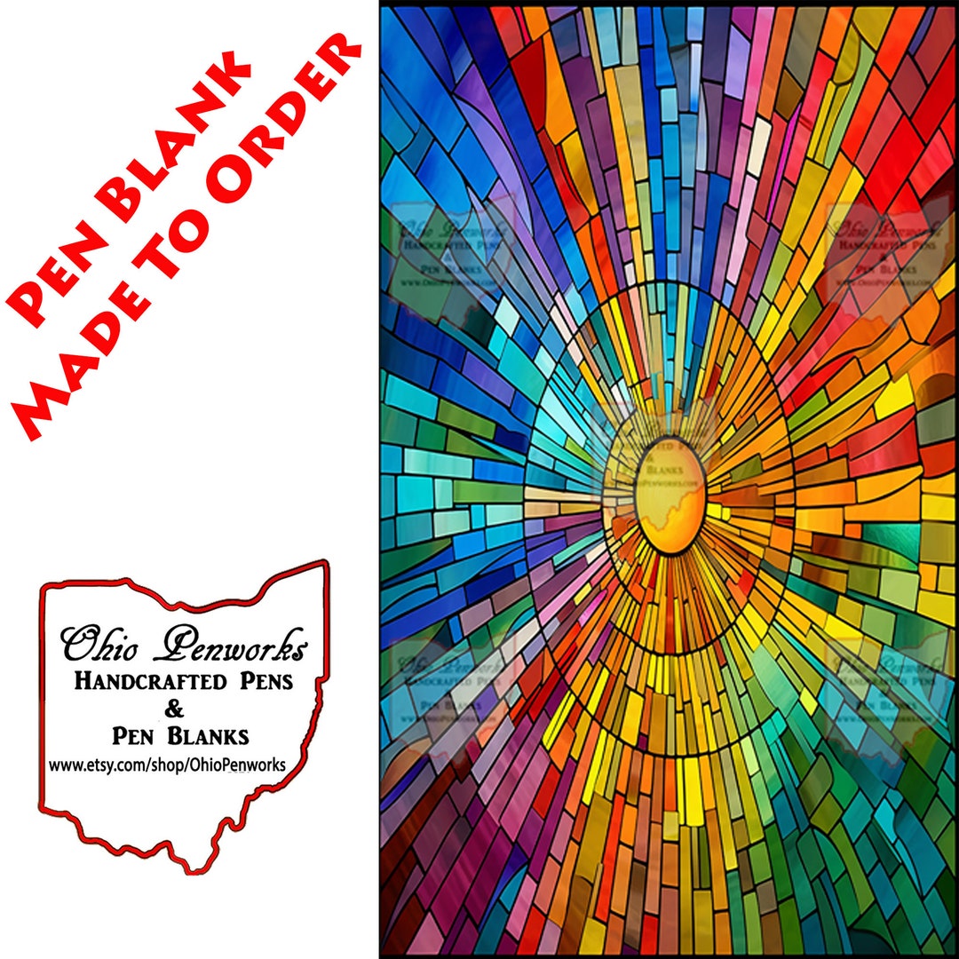 Handcrafted Alumilite Acrylic Pen Blank With Burst of Color Design - Etsy