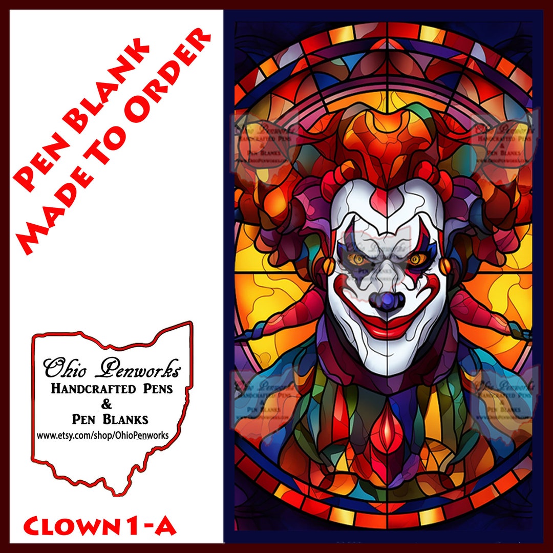 Creepy Clown Alumilite Acrylic Pen Blank for Single Tube Pen Kits ...