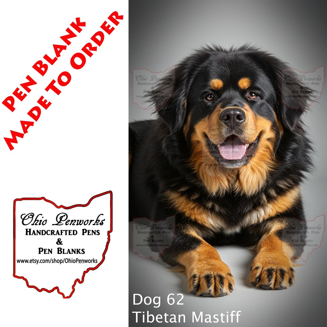 Tibetan Mastiff Pen Blank: Alumilite Acrylic, Made-to-order - Etsy