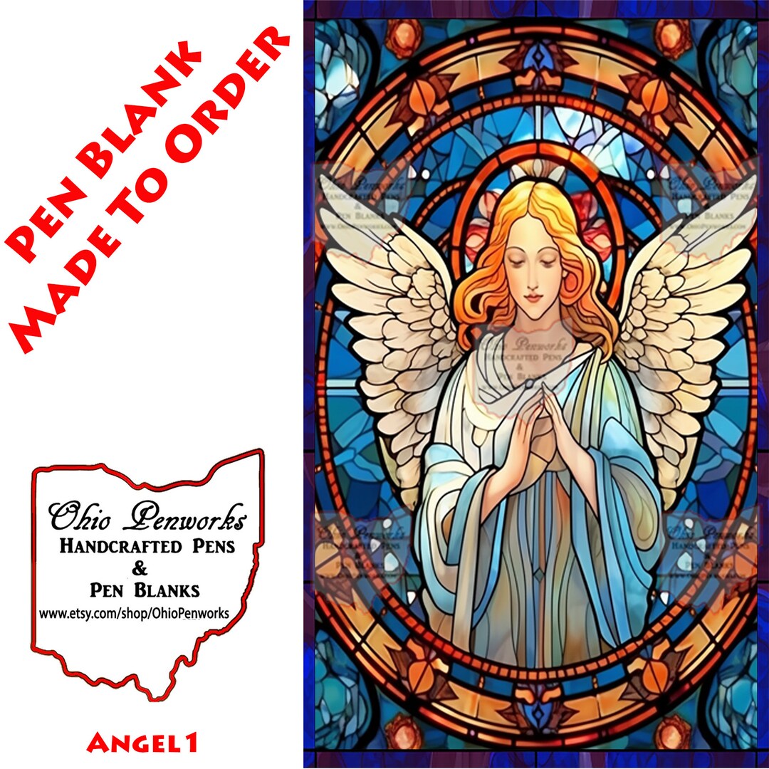 Custom Alumilite Angel Pen Blank for Most Pen Kits - Stained Glass ...