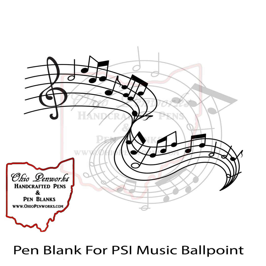Whimsical Music Notes Alumilite Pen Blank for PSI Music Ballpoint Pen ...