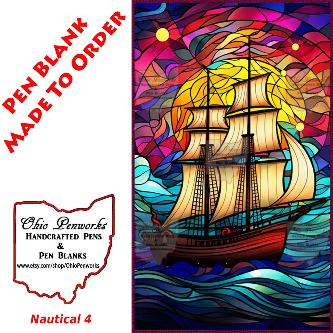 Sailing Ship Alumilite Pen Blank: Stained Glass Style (made to Order ...
