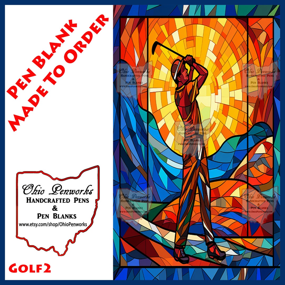 Handcrafted Alumilite Acrylic Golf Themed Pen Blank for Single Tube Kit ...