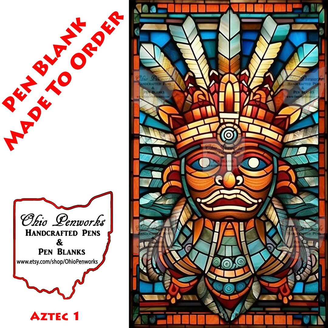 Aztec Warrior Pen Blank: Alumilite Acrylic, Ready to Turn - Etsy