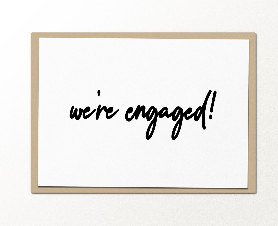 We're engaged greeting card // engagement announcement // | Etsy