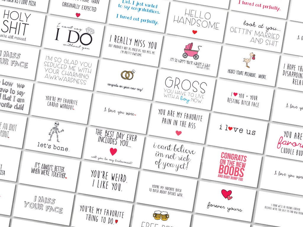 Printable Greeting Card Bundle 600+ Cards - Bundle Sale - Funny ...