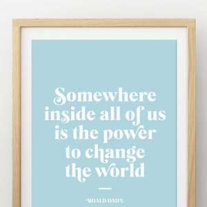 Roald Dahl Quote Print: Nursery Wall Art, Motivational Decor - Etsy UK