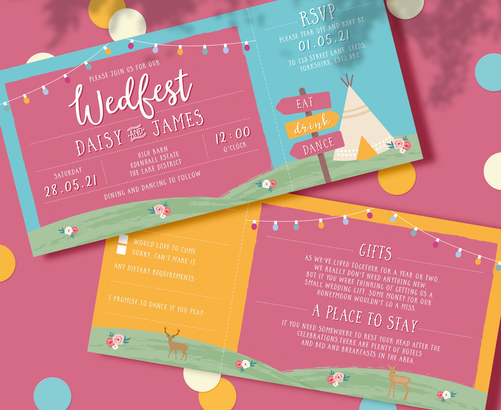 Wedfest Invitation Festival Wedding Invitation Tipi Wedding - Etsy UK