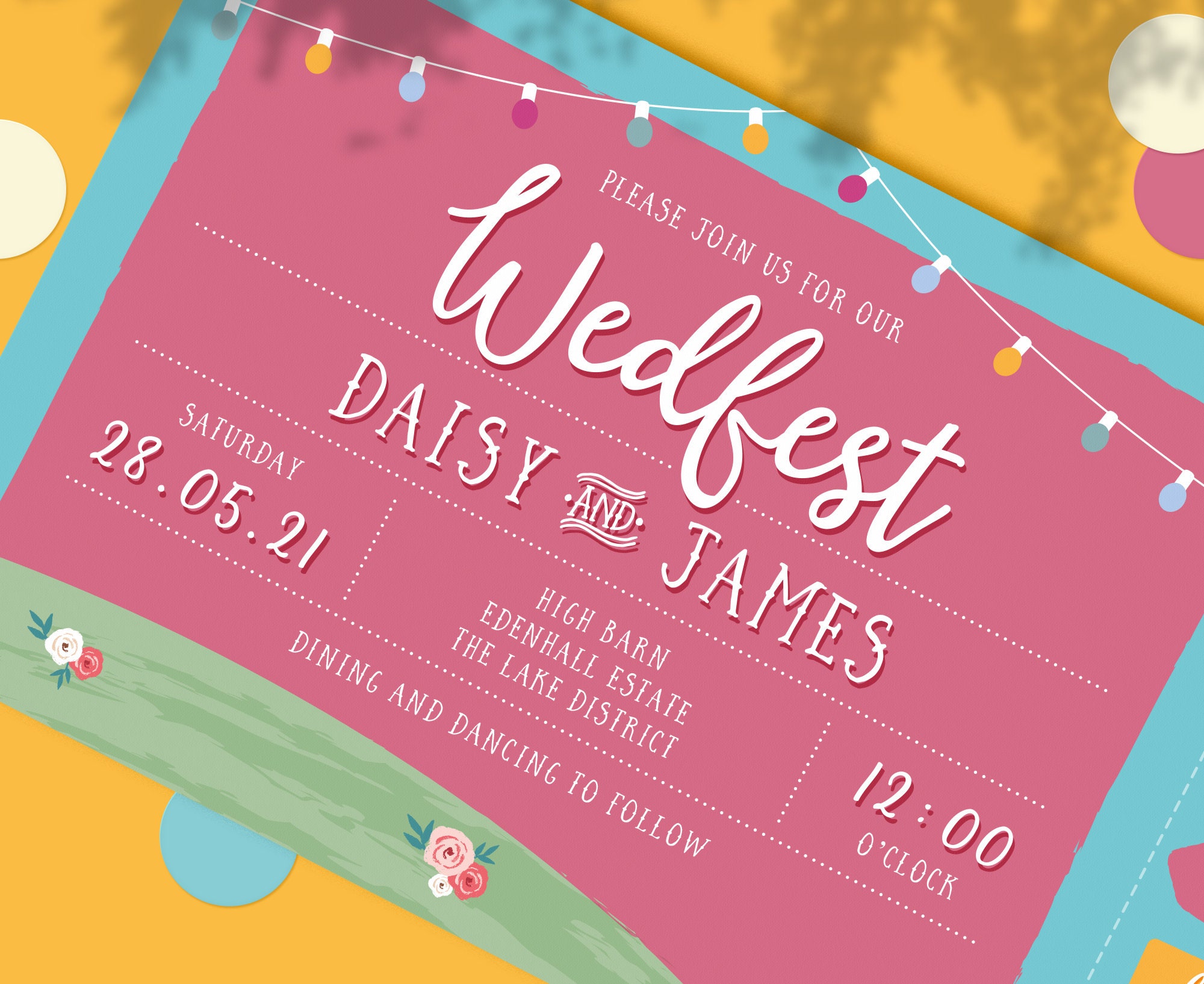 Wedfest Invitation Festival Wedding Invitation Tipi Wedding - Etsy UK