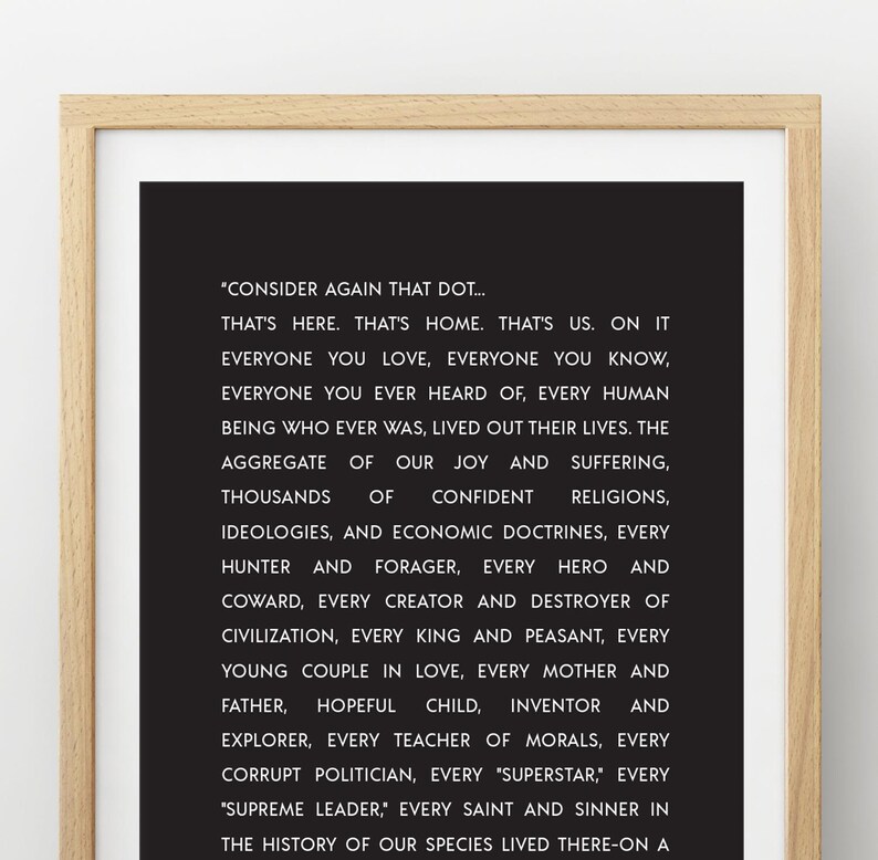 Carl Sagan Pale Blue Dot Quote Print: Science Art Poster - Etsy