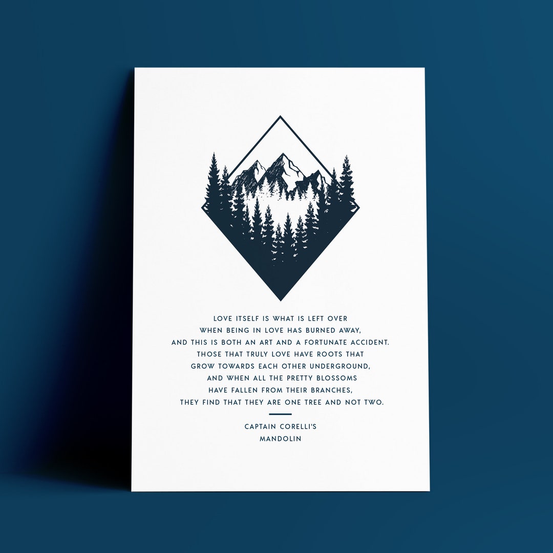 Captain Corelli's Mandolin Quote, Print, Wall Art, Poster, Wedding ...