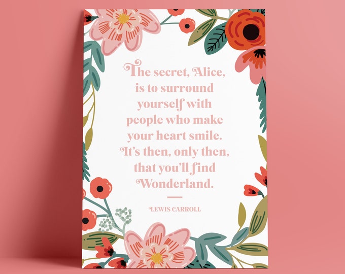 Alice in Wonderland Decor. the Secret Quote. Nursery Wall Decor ...