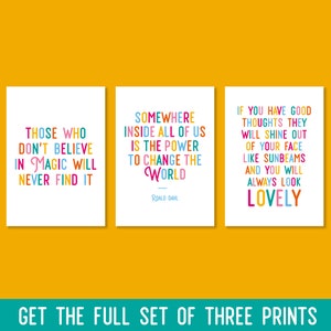 Roald Dahl Print, Roald Dahl Quote, Roald Dahl Wall Art, Nursery Wall ...