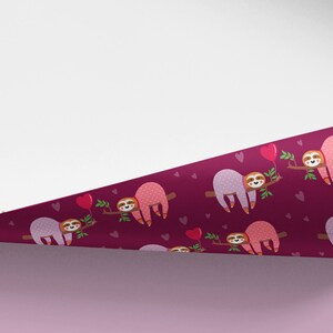 Sloth Wrapping Paper, Sloth Gift Wrap, Valentines, Animal Wrapping ...