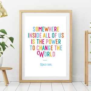 Roald Dahl Print, Roald Dahl Quote, Roald Dahl Wall Art, Nursery Wall ...