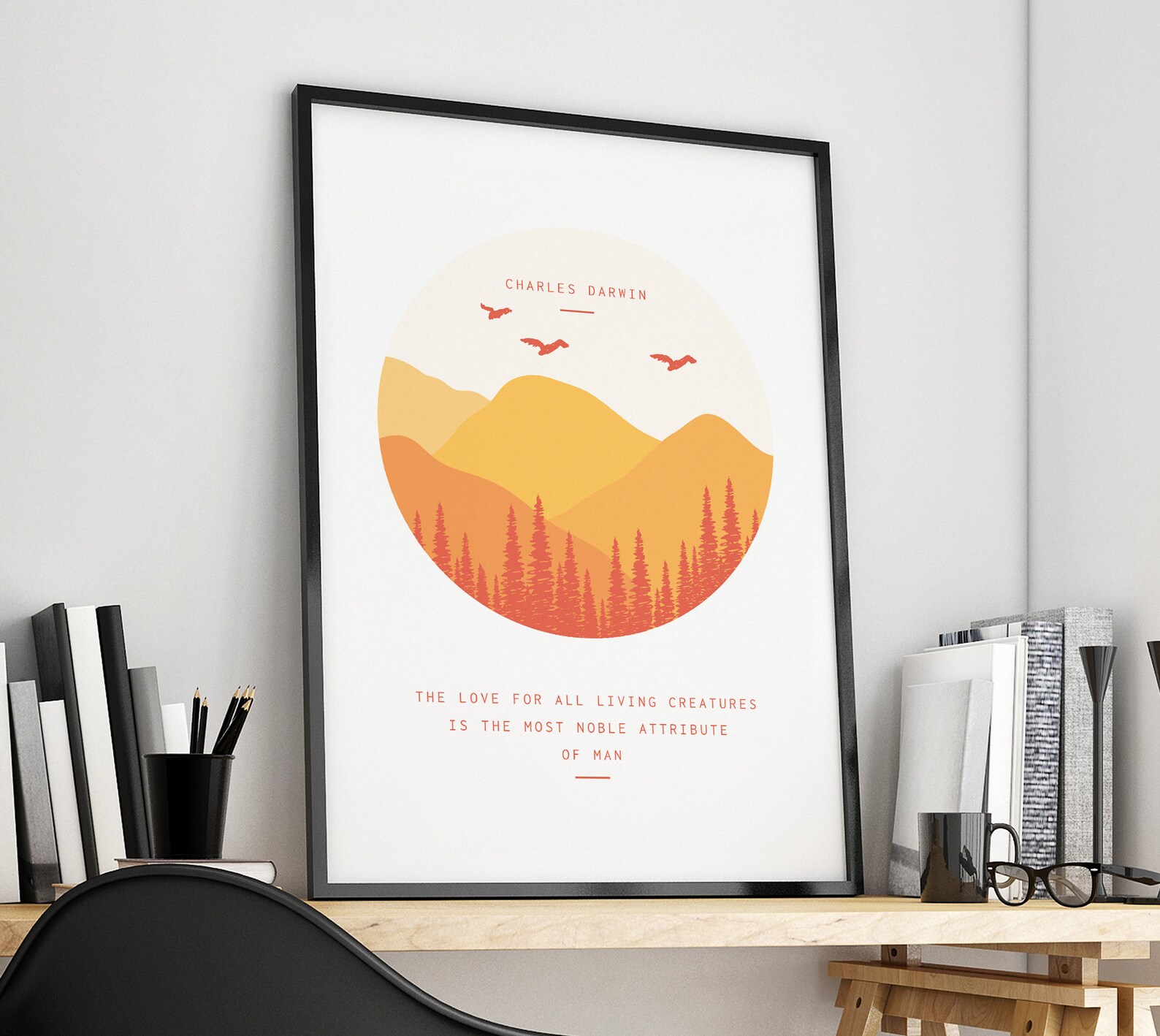 Science Art Charles Darwin Print Quote Prints Literary - Etsy