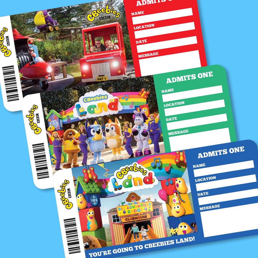 Cbeebies Land Gift Voucher Template, Instant Download, Printable ...