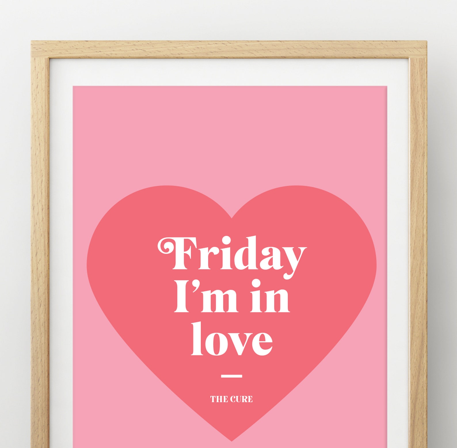 The Cure Print Poster Friday I'm In Love Music Lyrics | Etsy