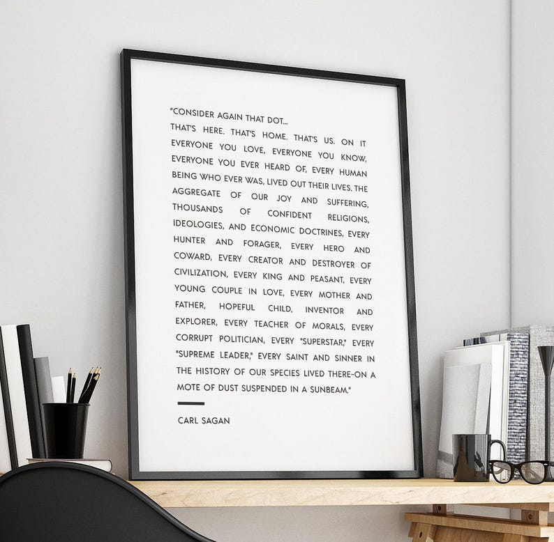 Carl Sagan Pale Blue Dot Quote Print: Science Art Poster - Etsy