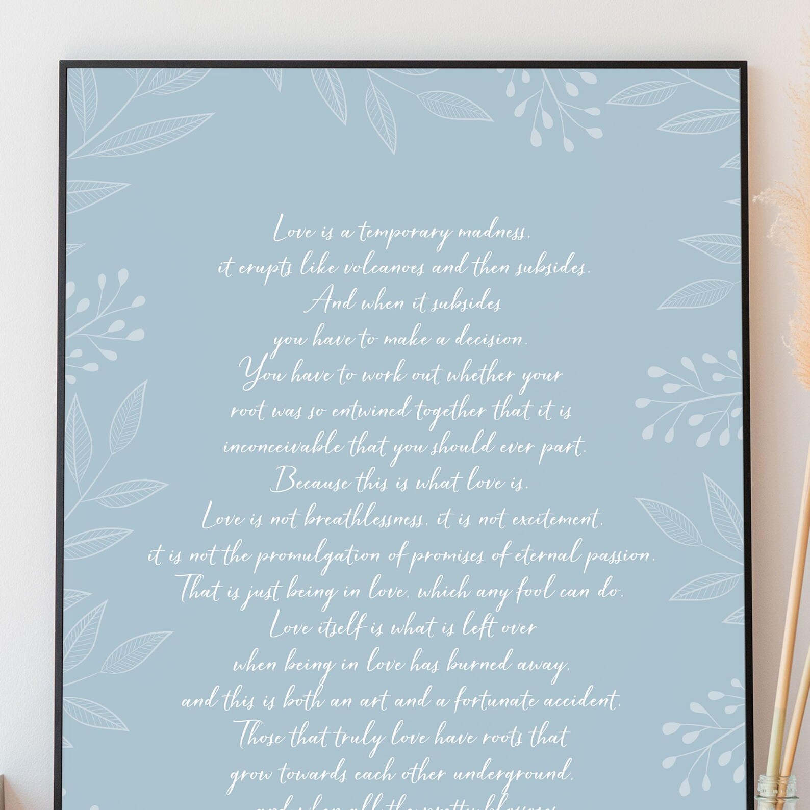 Captain Corelli's Mandolin Quote Print, Wedding Anniversary Gift, A4 ...