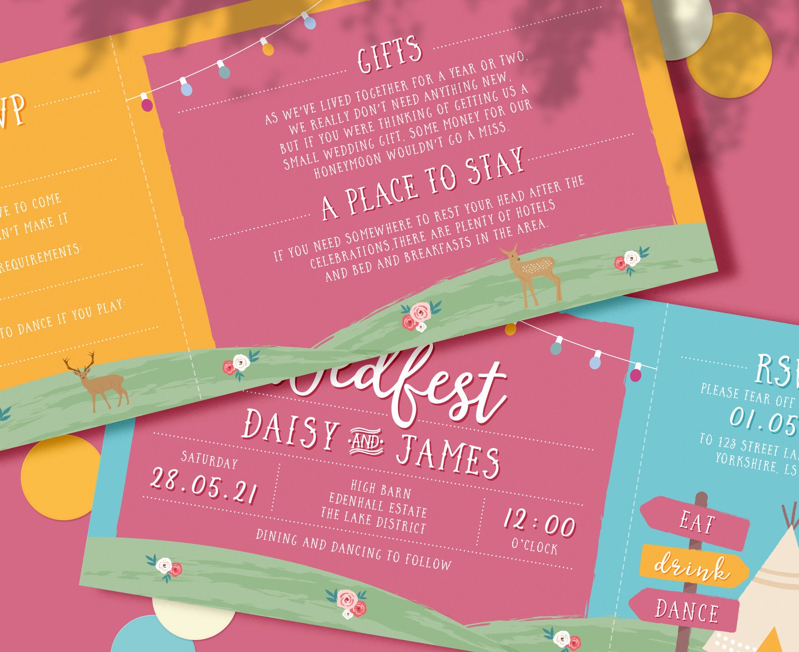 Wedfest Invitation Festival Wedding Invitation Tipi Wedding - Etsy UK