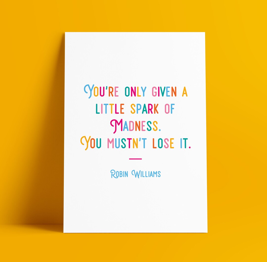 Robin Williams Print, Robin Williams Quote, Nursery Wall Art, Printable ...