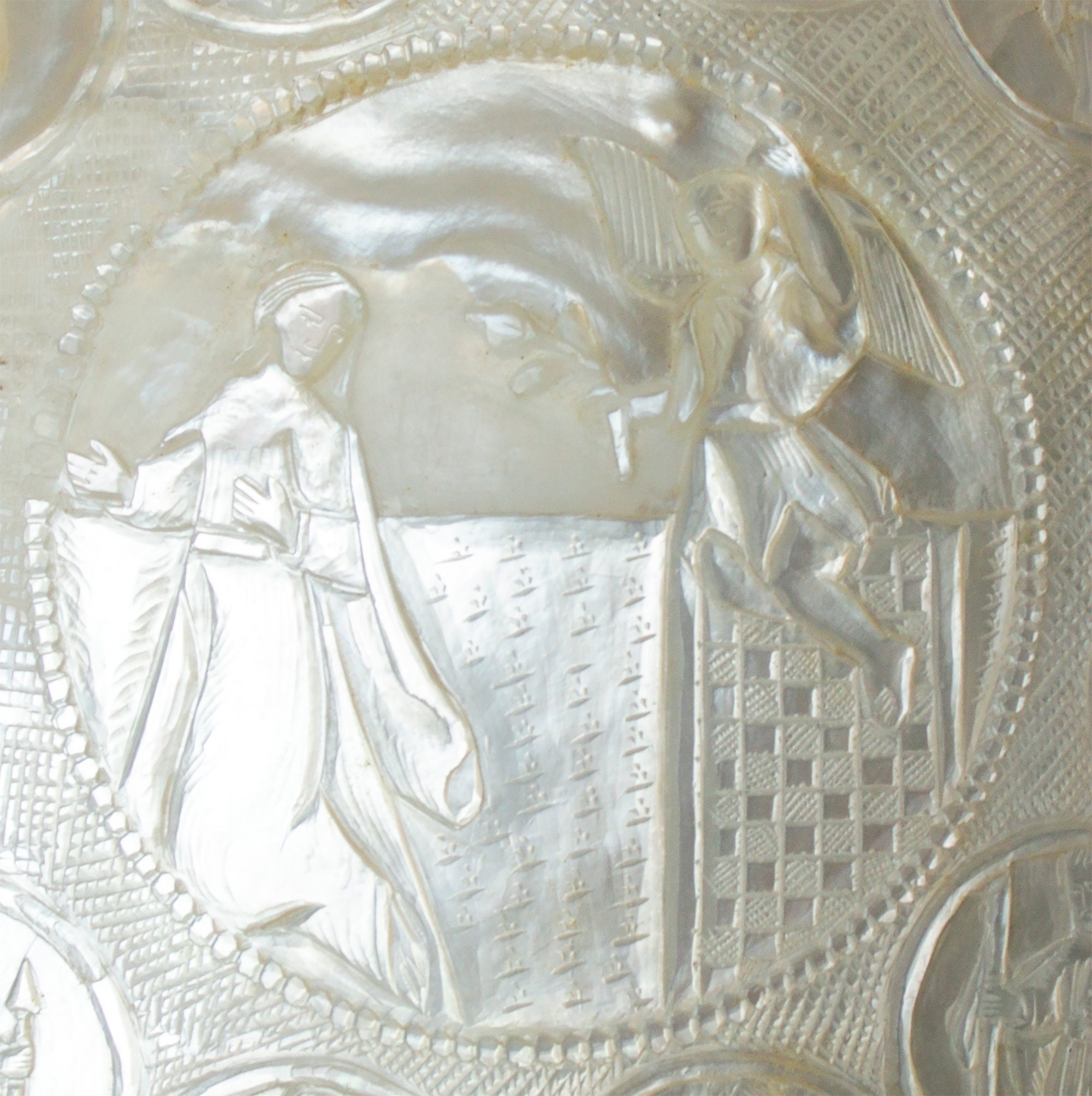 Victorian Christmas Antique MOP Hand-carved Shell Plaque - Etsy