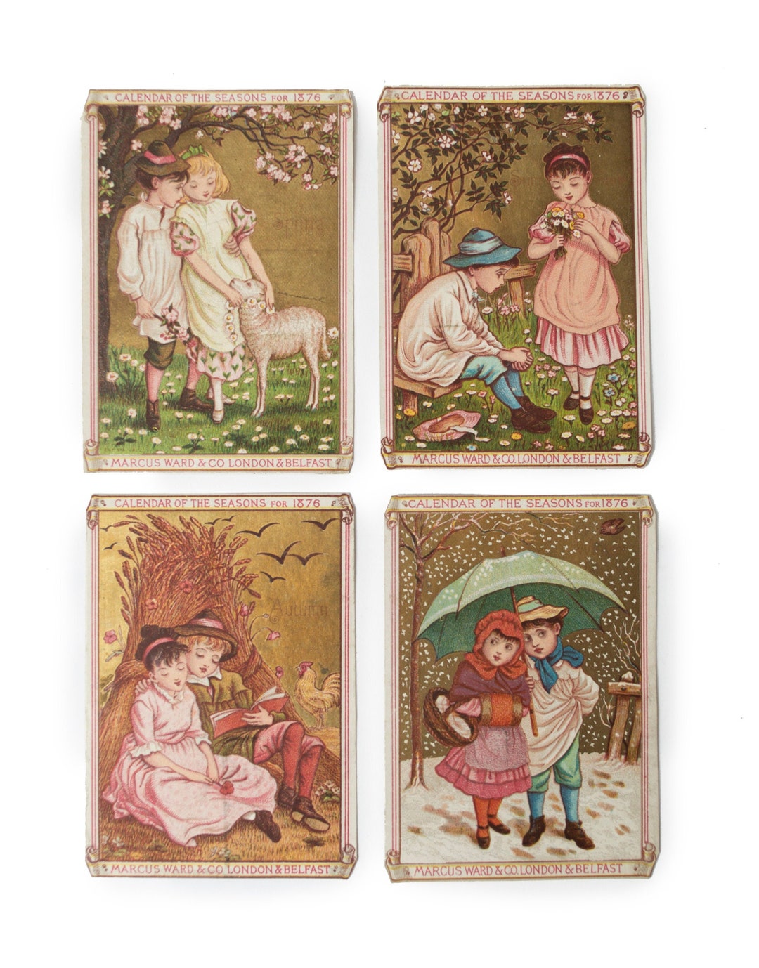 Marcus Ward First Calendar, Arts and Crafts, 1876 Christmas / New Year ...