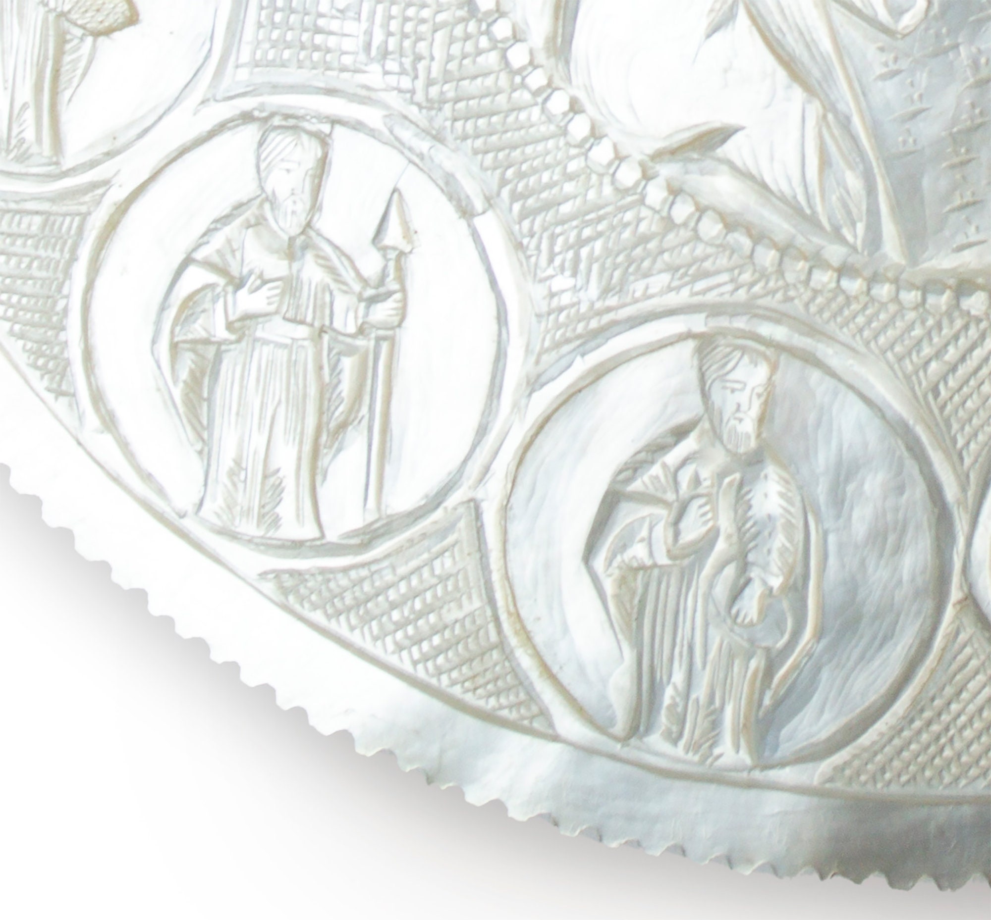 Victorian Christmas Antique MOP Hand-carved Shell Plaque - Etsy