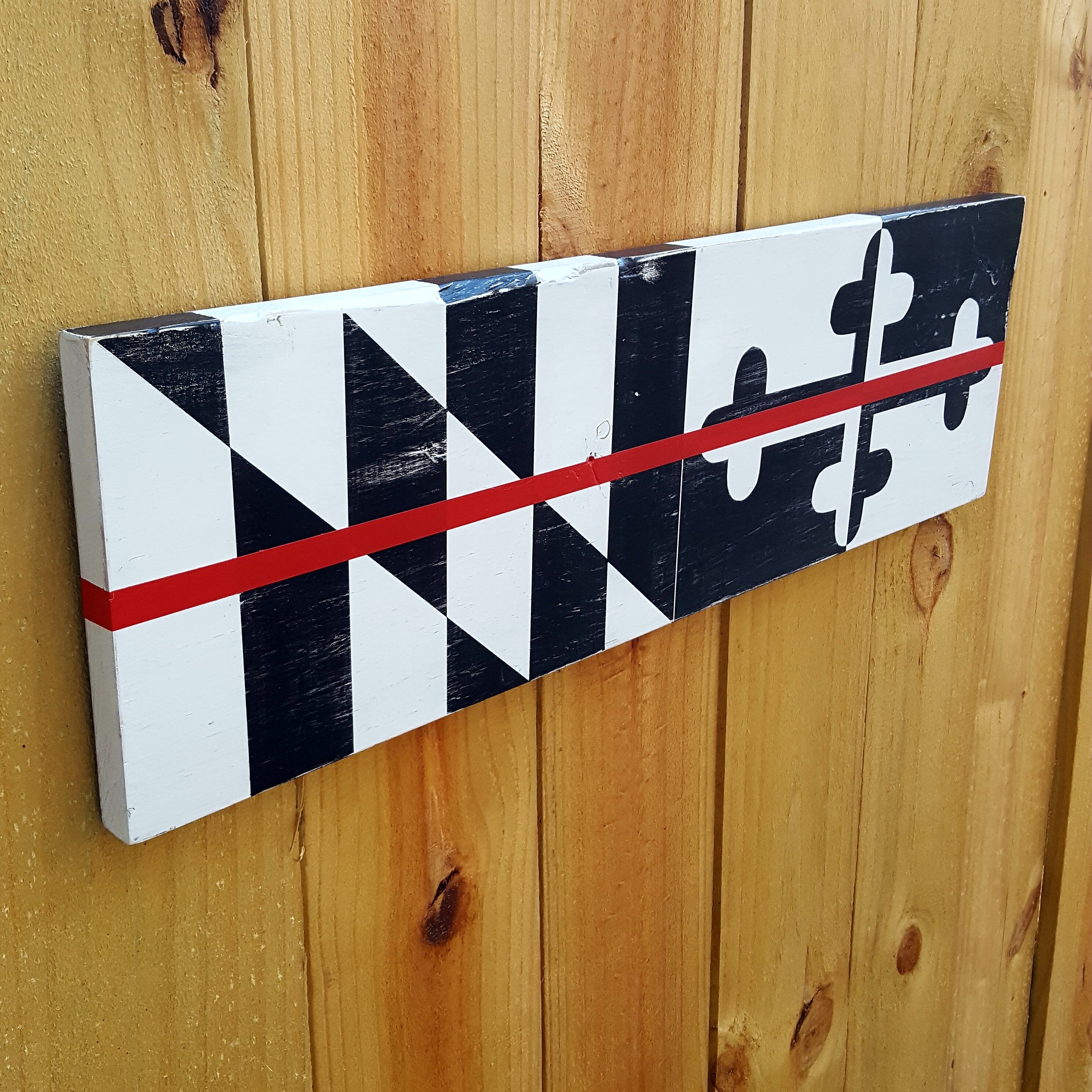 Thin Red Line Maryland Flag Maryland State Flag Maryland - Etsy