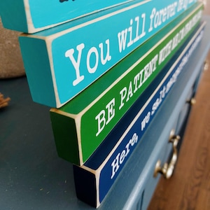 Personalized Hand-painted Wooden Shelf Sitter Sign: Rustic Home Decor ...
