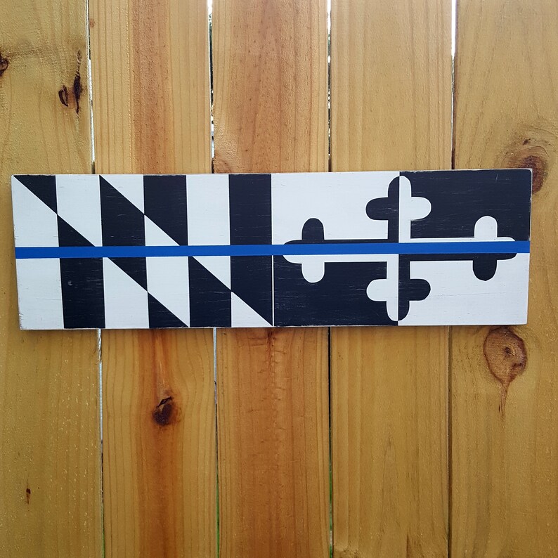 Thin Blue Line Maryland Flag Maryland State Flag Maryland | Etsy