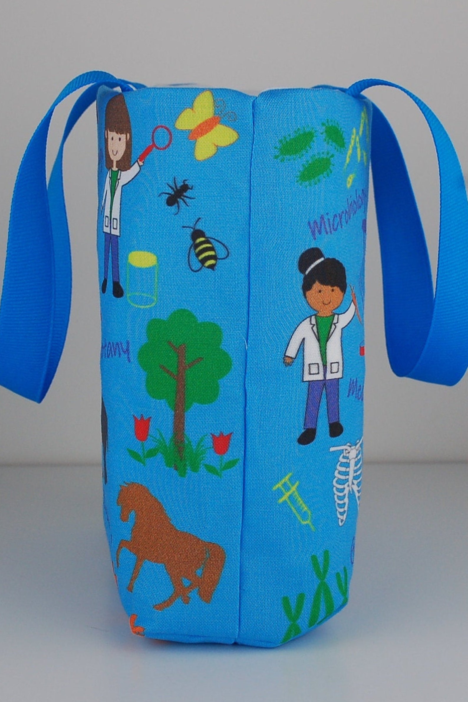 Science Fabric Gift Bag, Biology, Girl Scientists, Custom Fabric Design ...