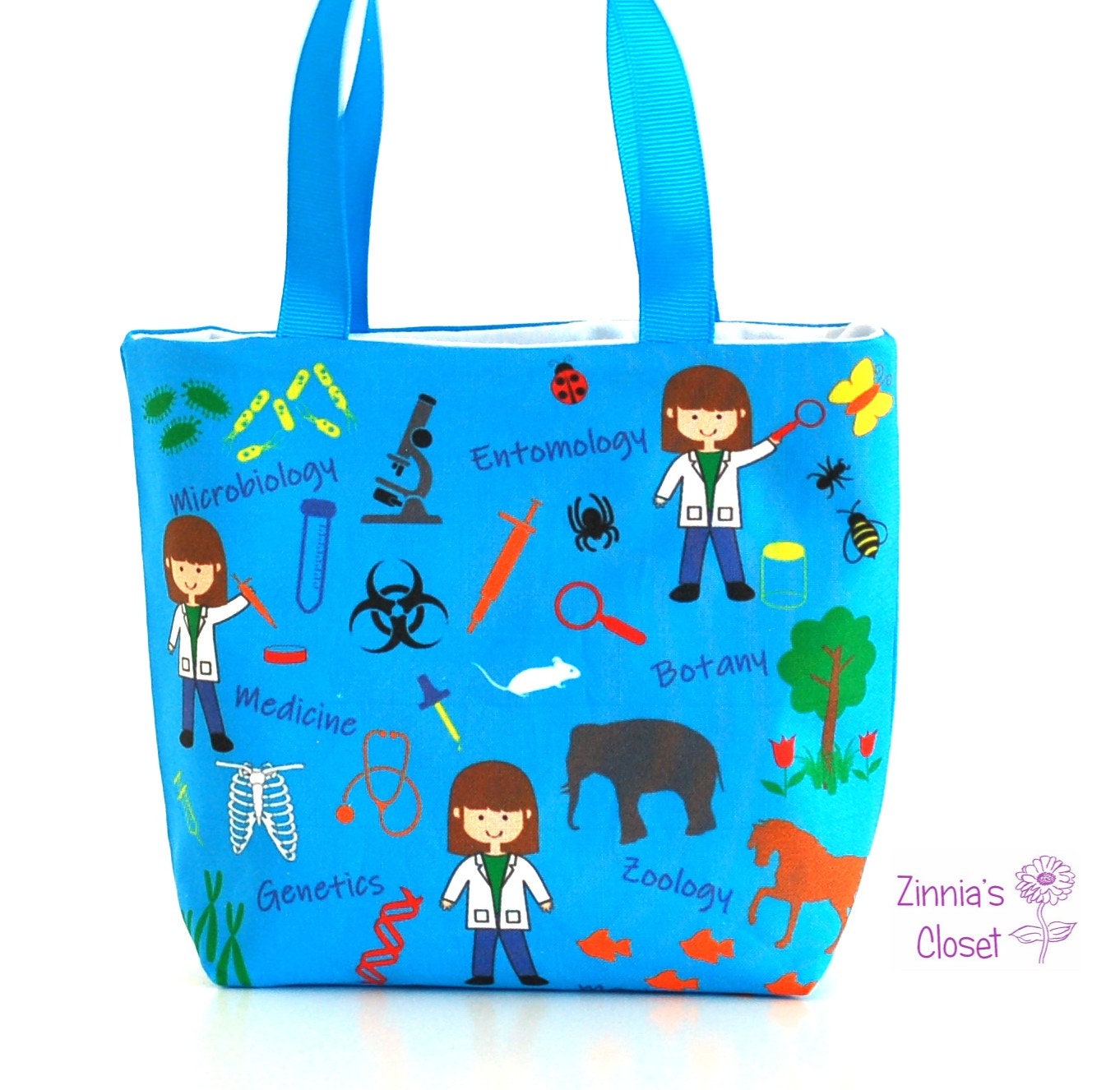 Science Fabric Gift Bag Biology Girl Scientists Custom - Etsy