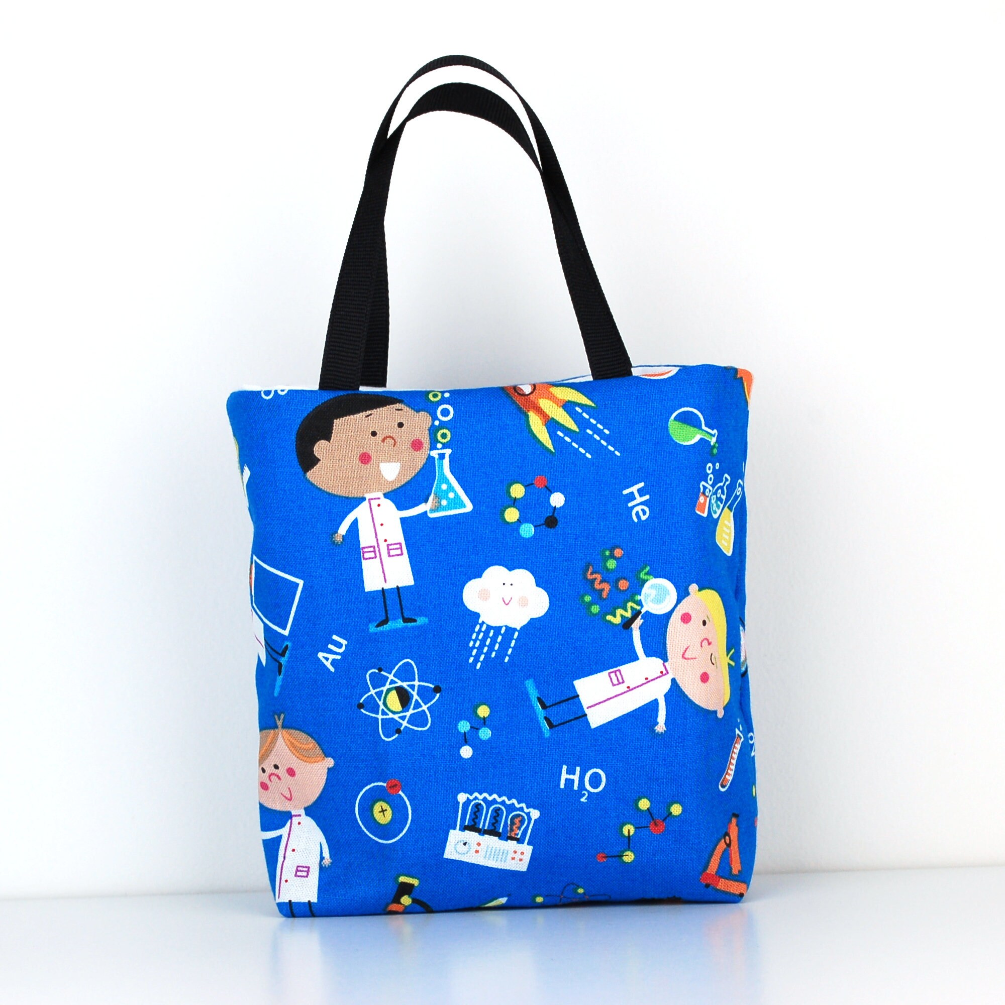 Set of 8 Science Fabric Gift Bags, Mad Science Party Favors, STEM Squad ...