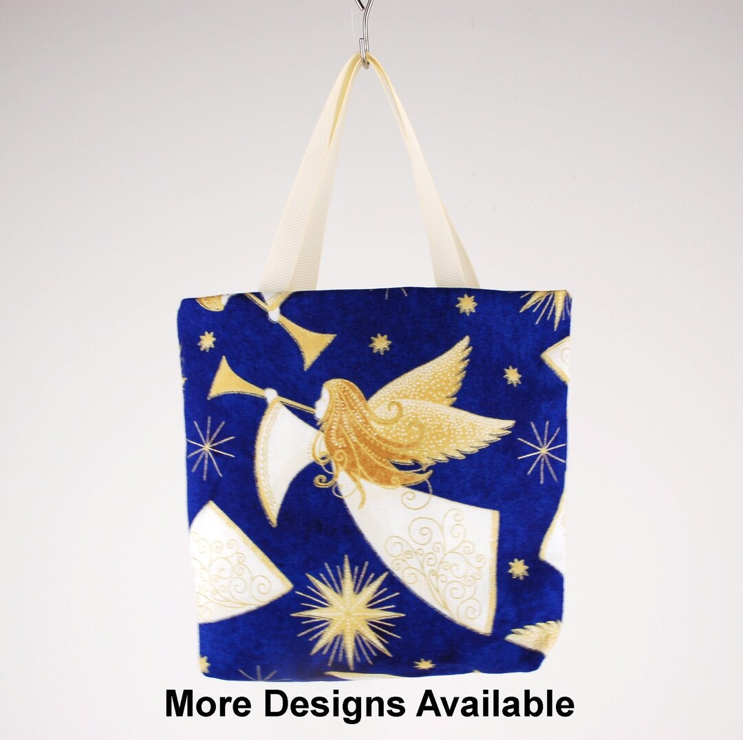 Religious Christmas Fabric Gift Bag, Angel Christmas Bag, Choose From ...