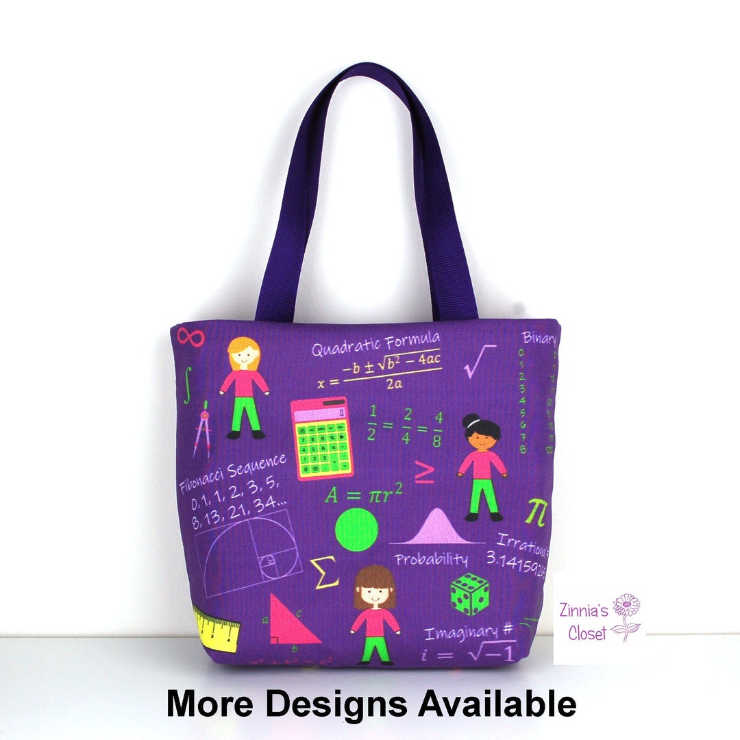 Math Fabric Gift Bag, Math and Science Girls, Custom Fabric Design by ...