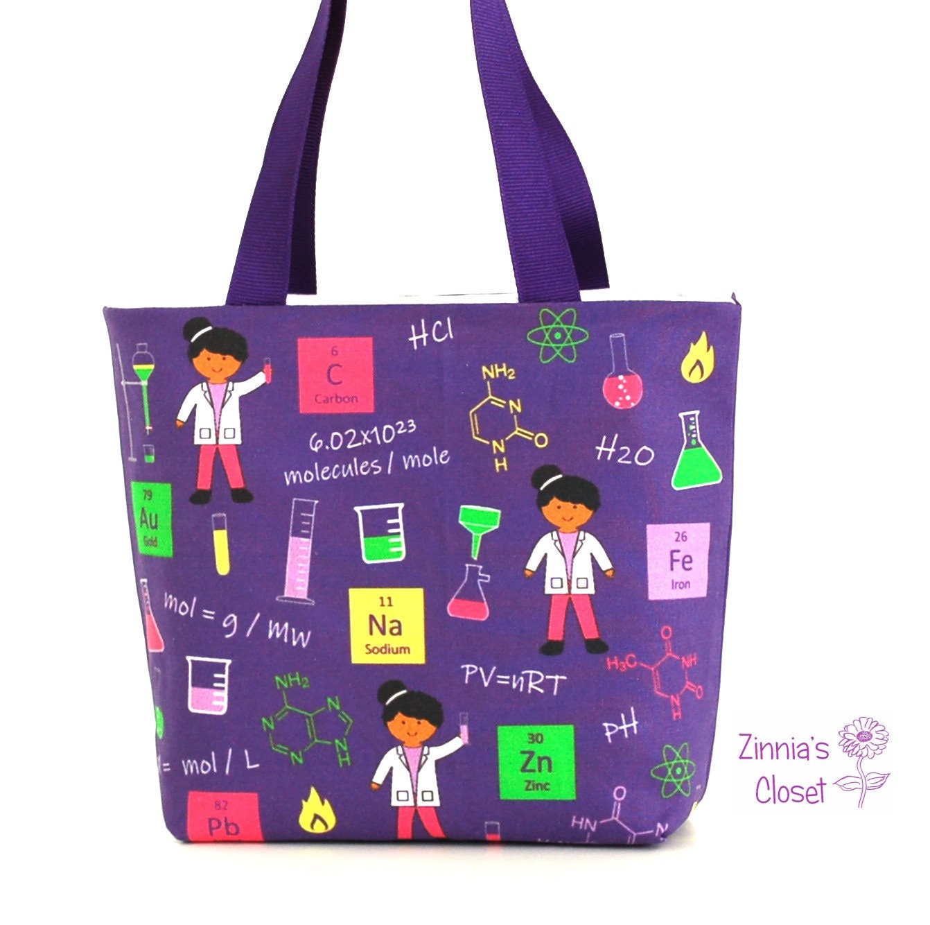 Science Fabric Gift Bag, Chemistry, Girl Scientists, Custom Fabric ...