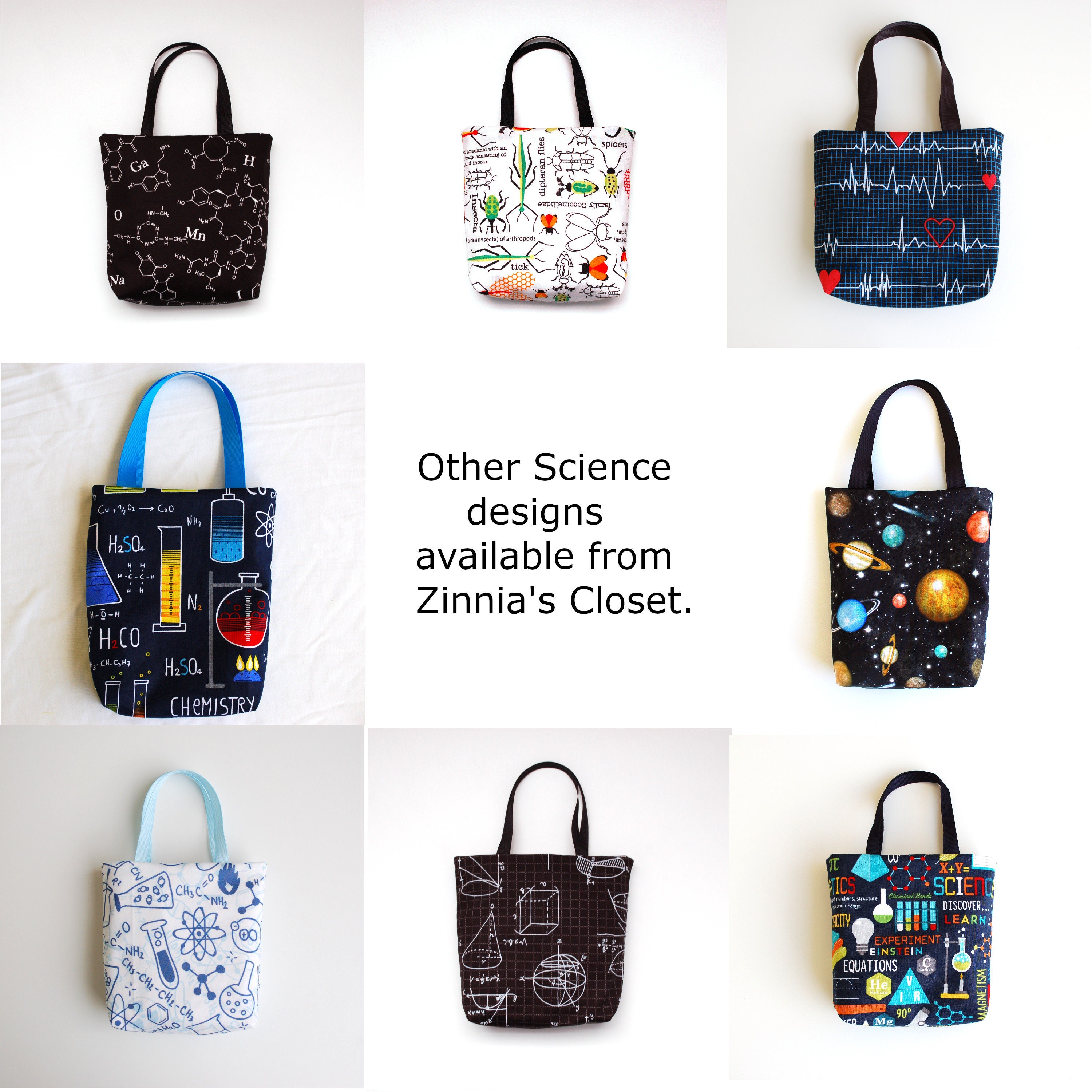 Set of 15 Science Fabric Gift Bags, Science Party Favor Bags, Chemistry ...