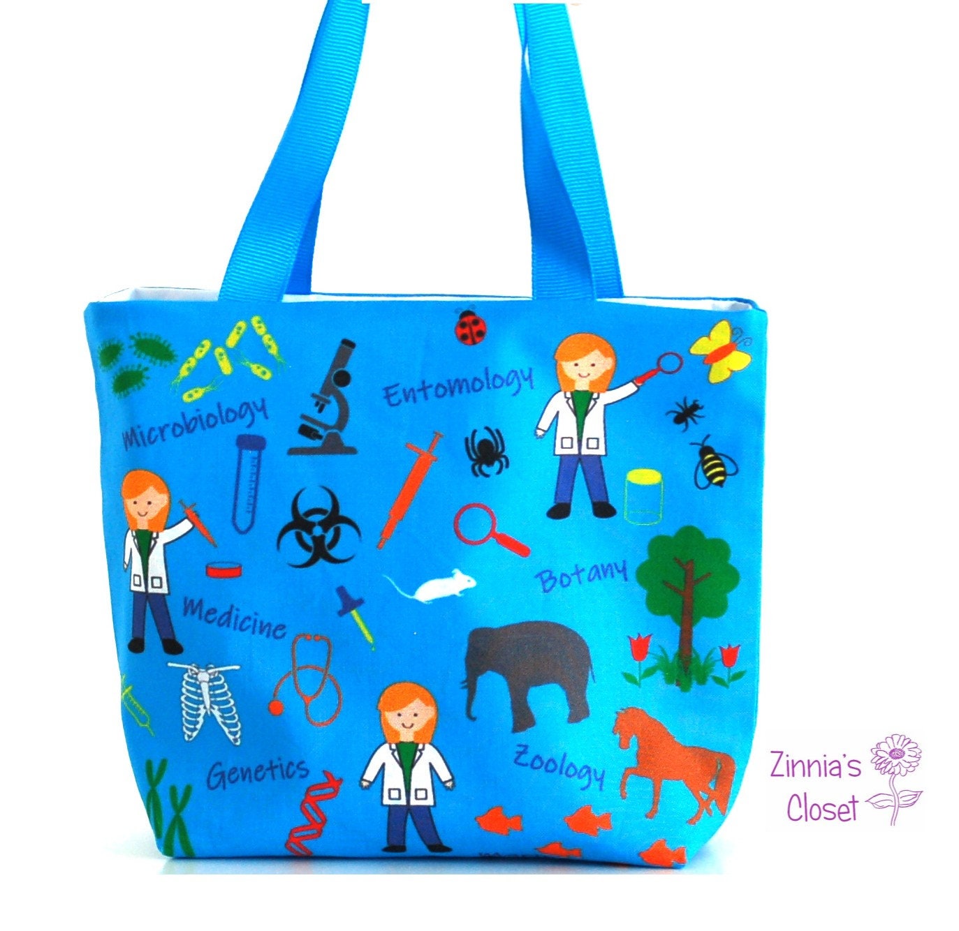 Science Fabric Gift Bag Biology Girl Scientists Custom - Etsy
