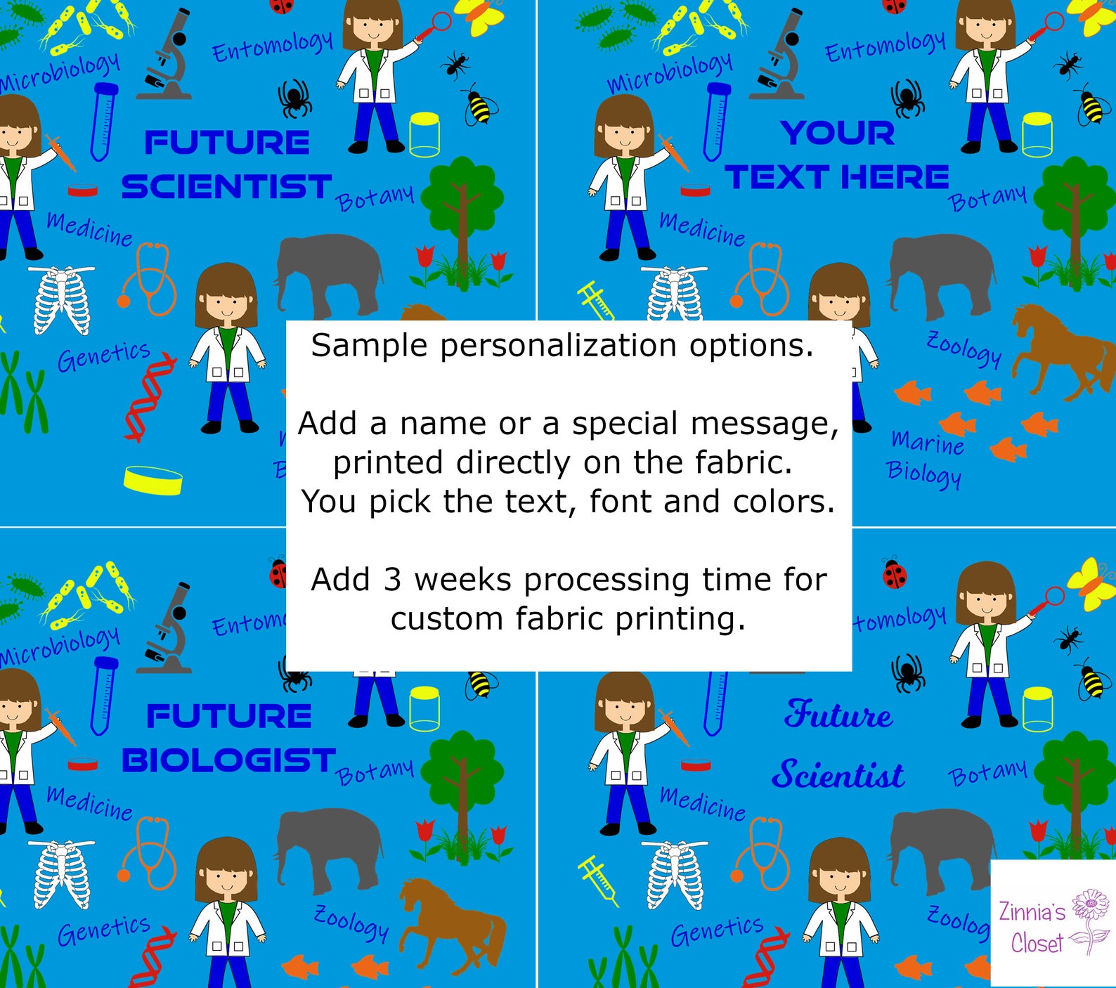 Science Fabric Gift Bag Biology Girl Scientists Custom - Etsy