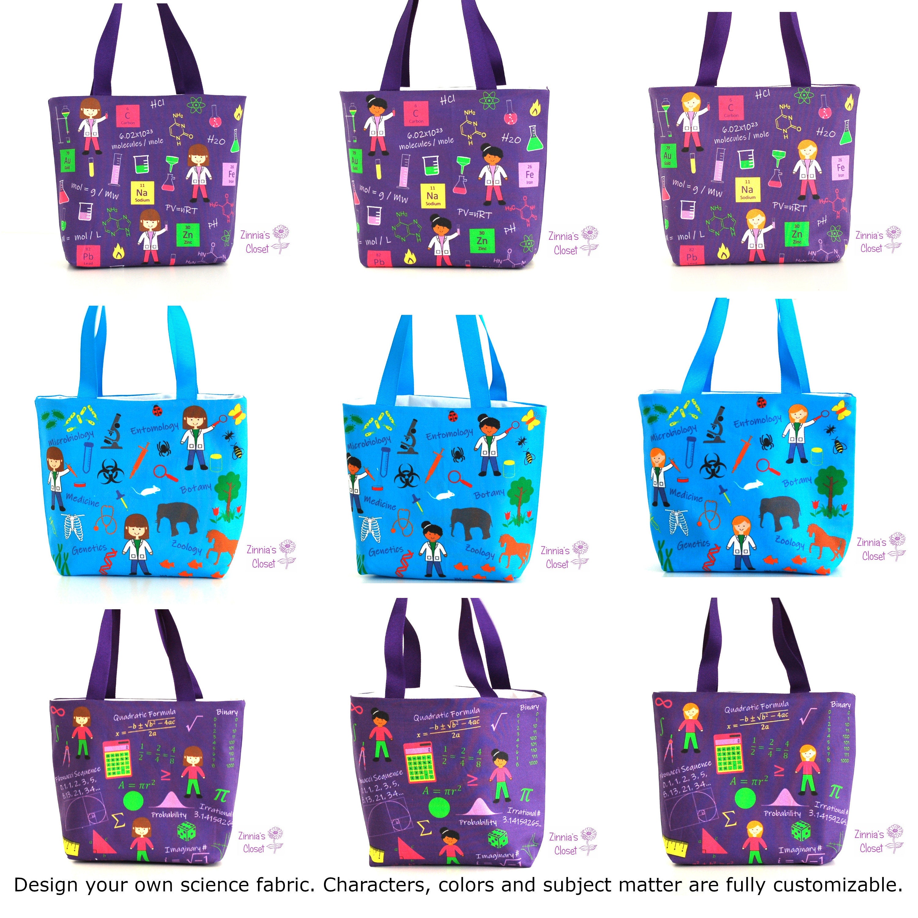 Science Fabric Gift Bag Biology Girl Scientists Custom - Etsy